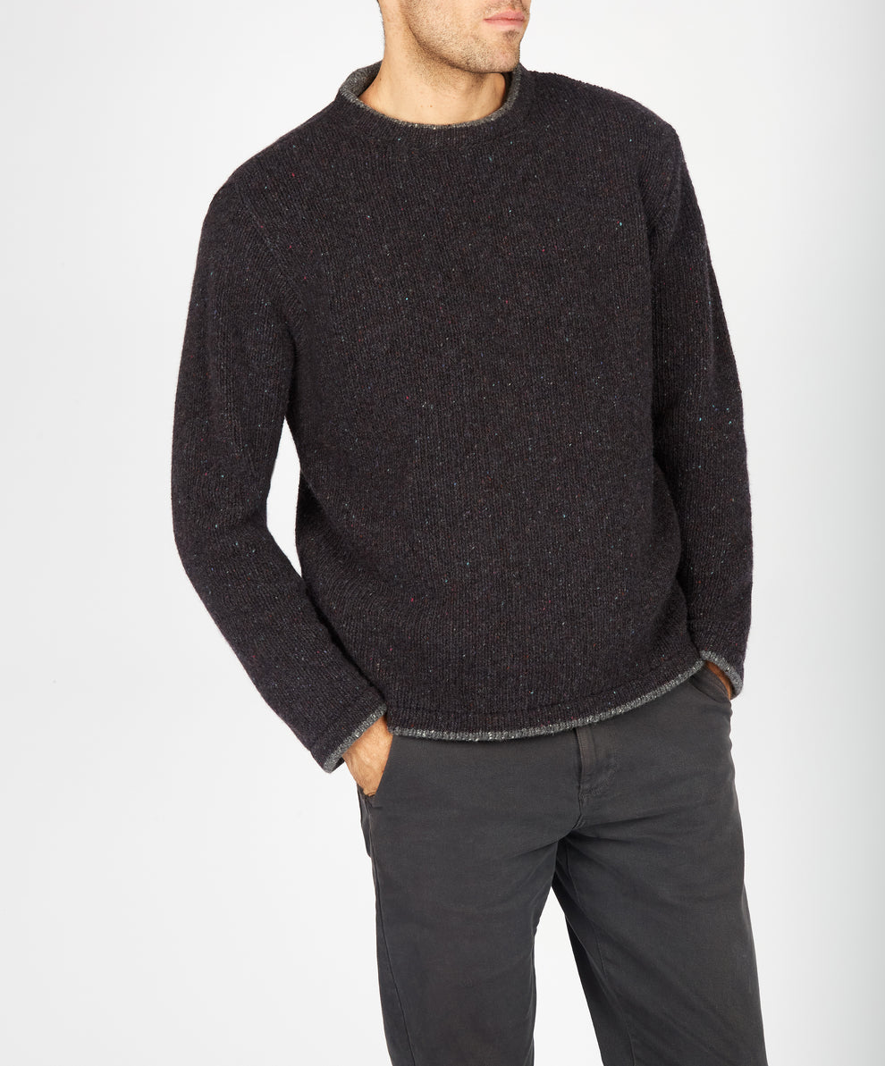 Mens Roundstone Sweater in Night Marl | Irish Made Knitwear ...