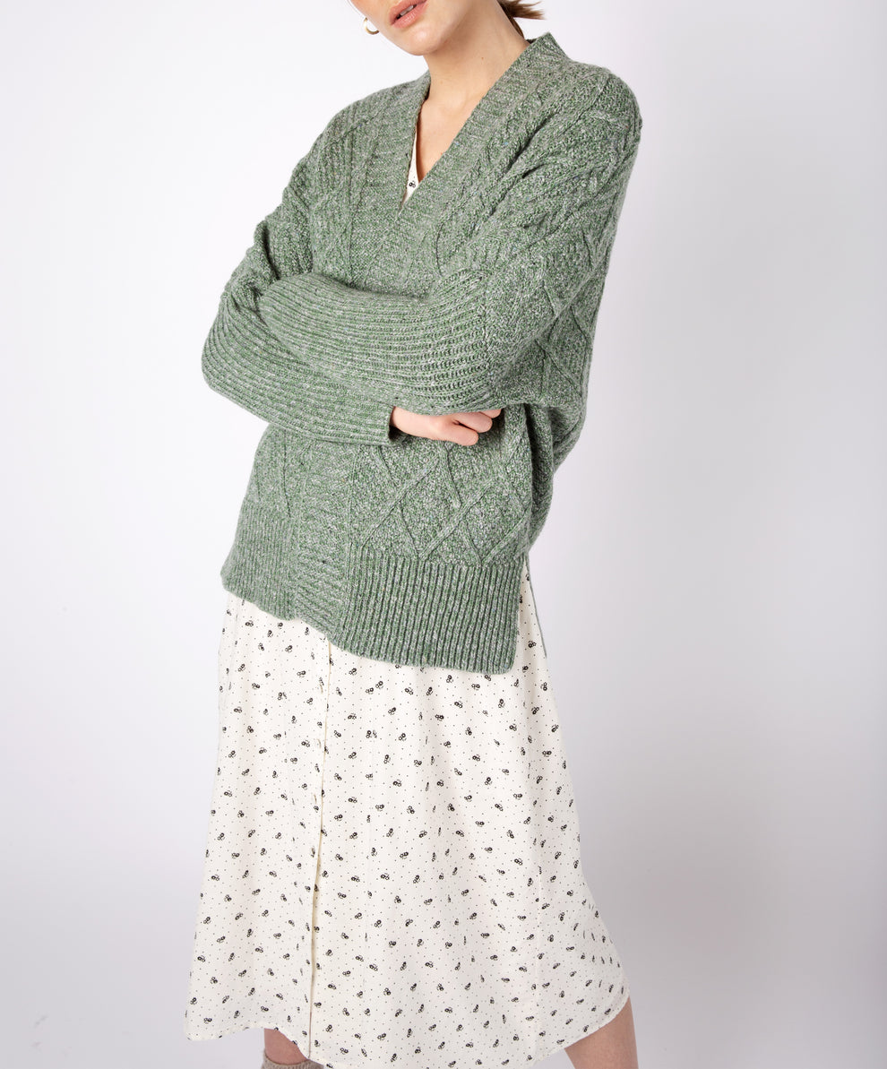 Womens 'Brome' Batwing Cardigan in Apple - IrelandsEye Knitwear