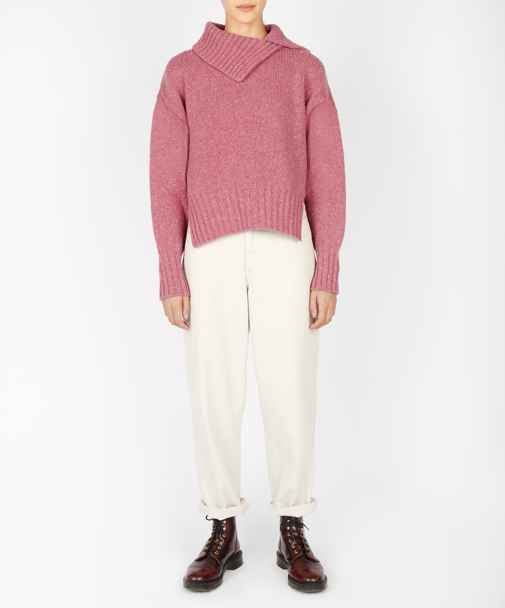 Womens Wilde Slouchy Funnel Neck Sweater Bubblegum pink - IrelandsEye ...