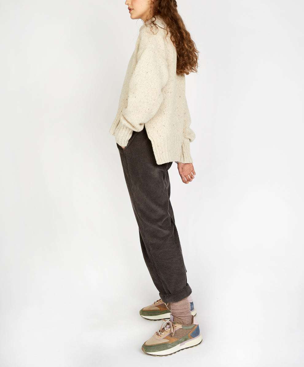 Womens Wilde Slouchy Funnel Neck Sweater Chalkstone IrelandsEye Knitwear