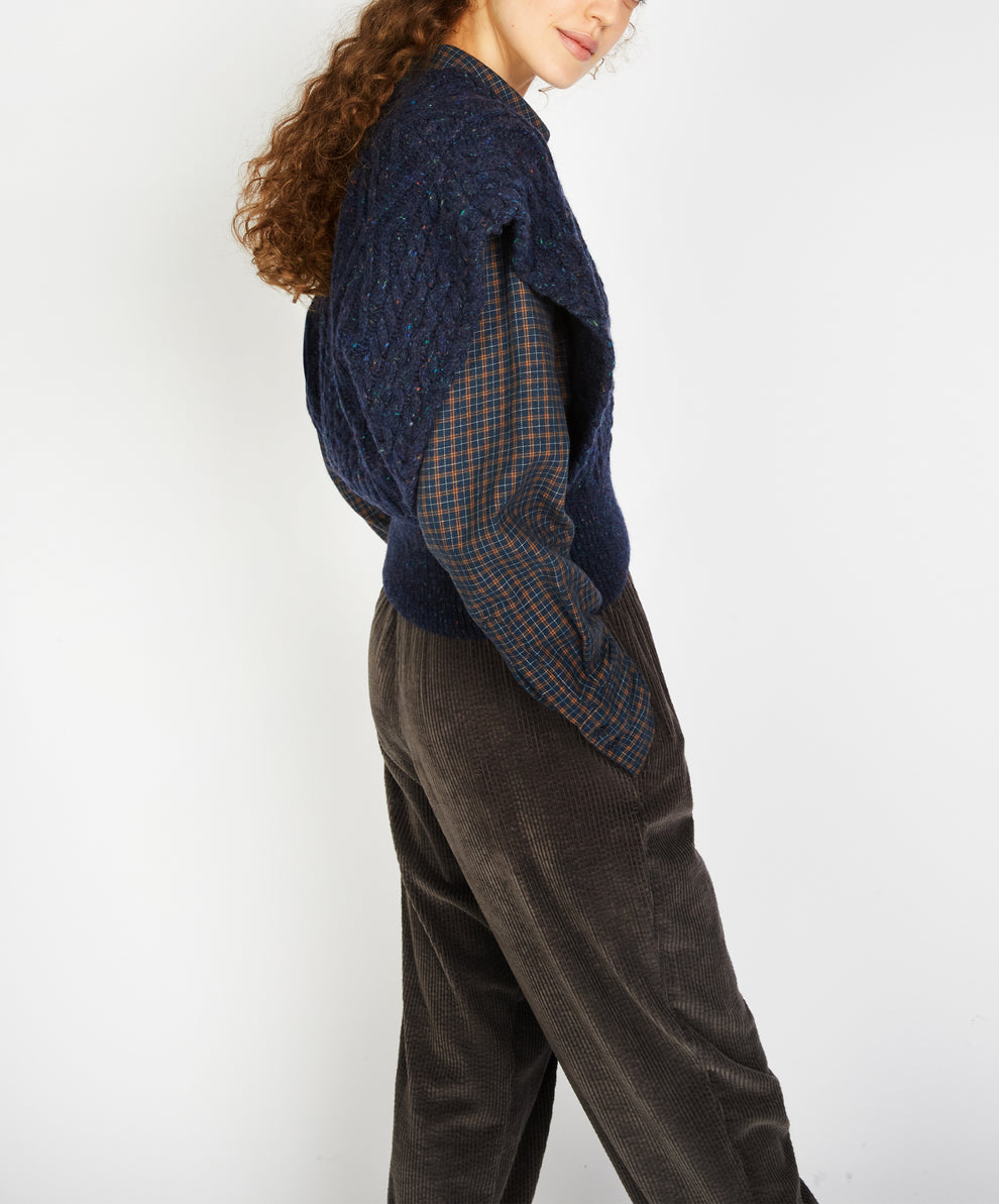 Womens Farmleigh Diamond Vest Rich Navy IrelandsEye Knitwear