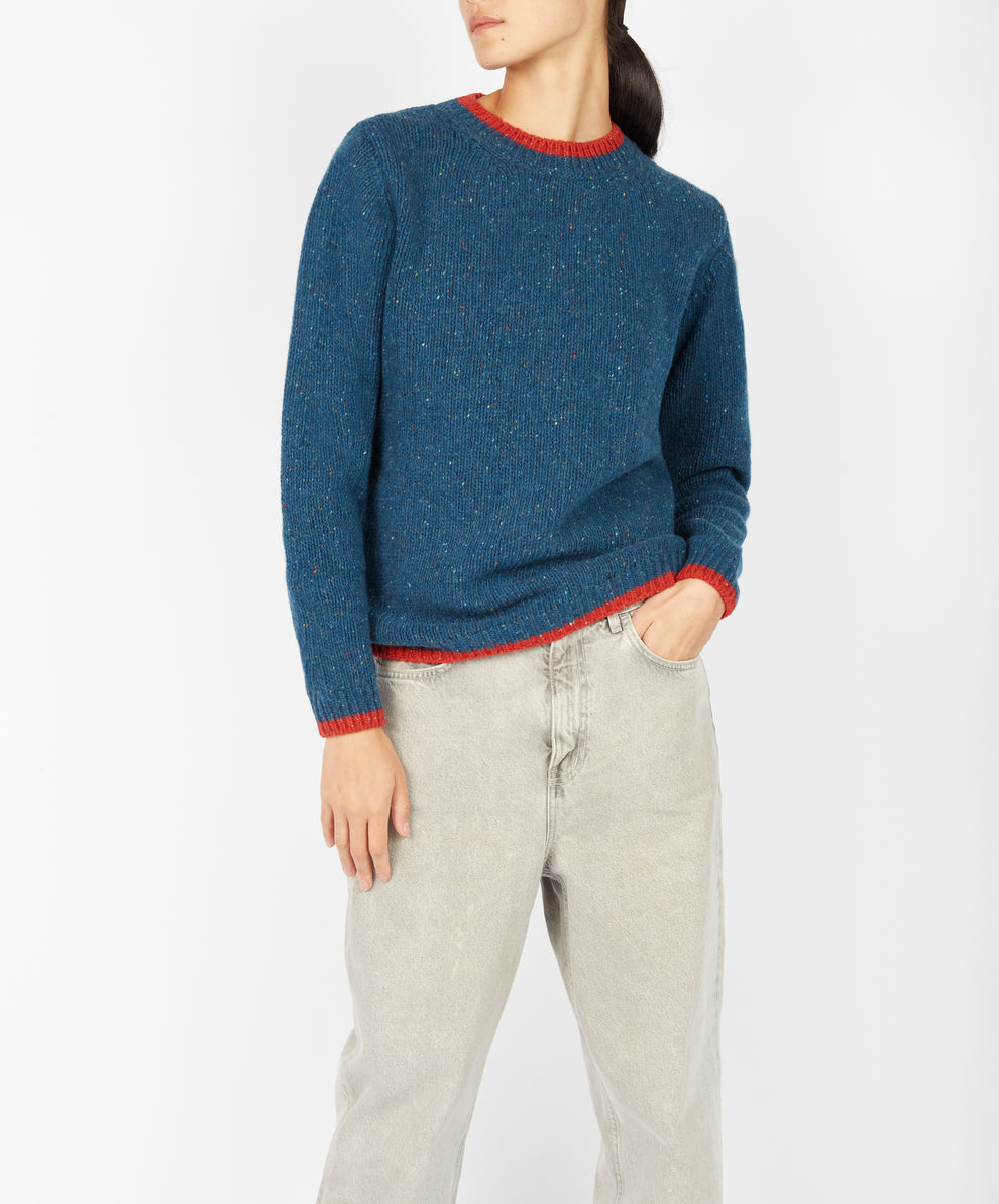 Womens Slaney Crew Neck Sweater Ink Marl - IrelandsEye Knitwear