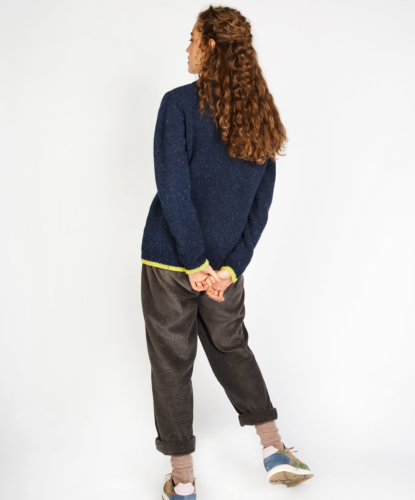 Womens Slaney Crew Neck Sweater Rich Navy IrelandsEye Knitwear