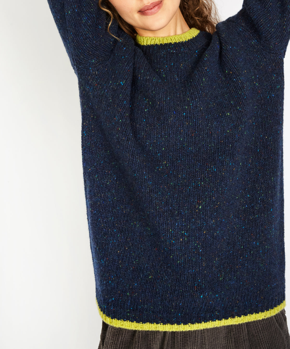 Womens Slaney Crew Neck Sweater Rich Navy IrelandsEye Knitwear