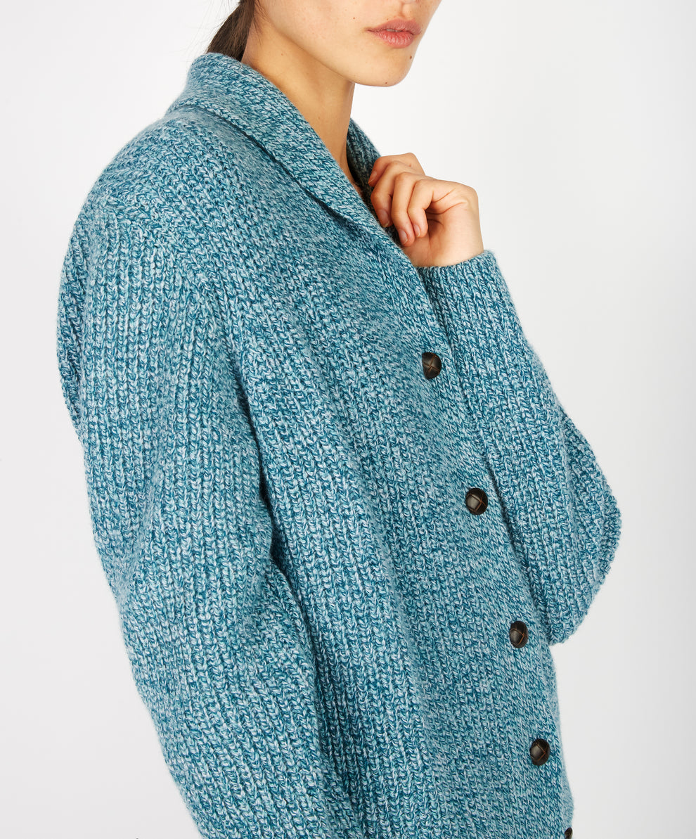 Robin Shawl Cardigan Larimar | Ireland's Eye Knitwear – IrelandsEye ...