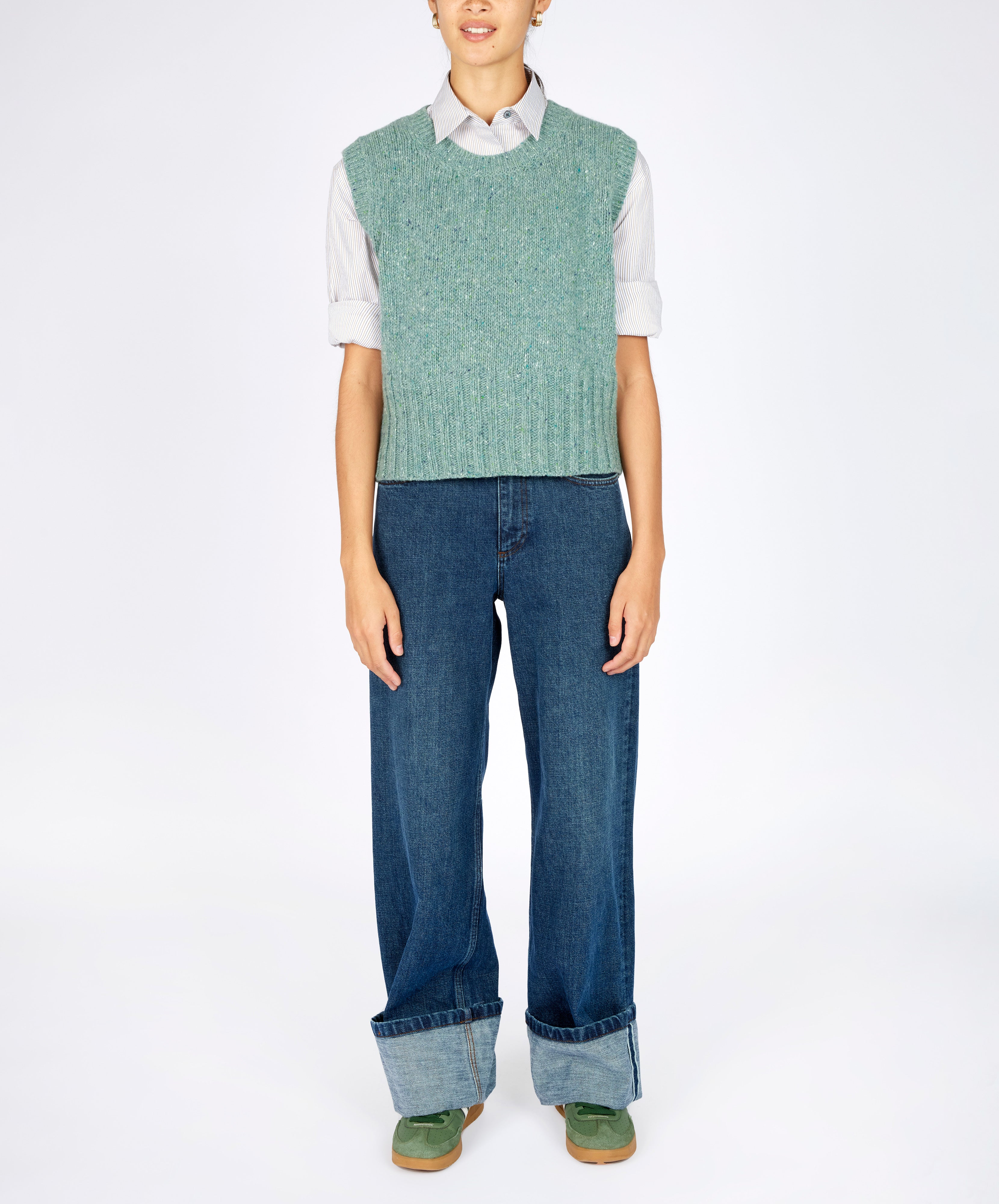 Luna Vest Ocean Mist IrelandsEye Knitwear