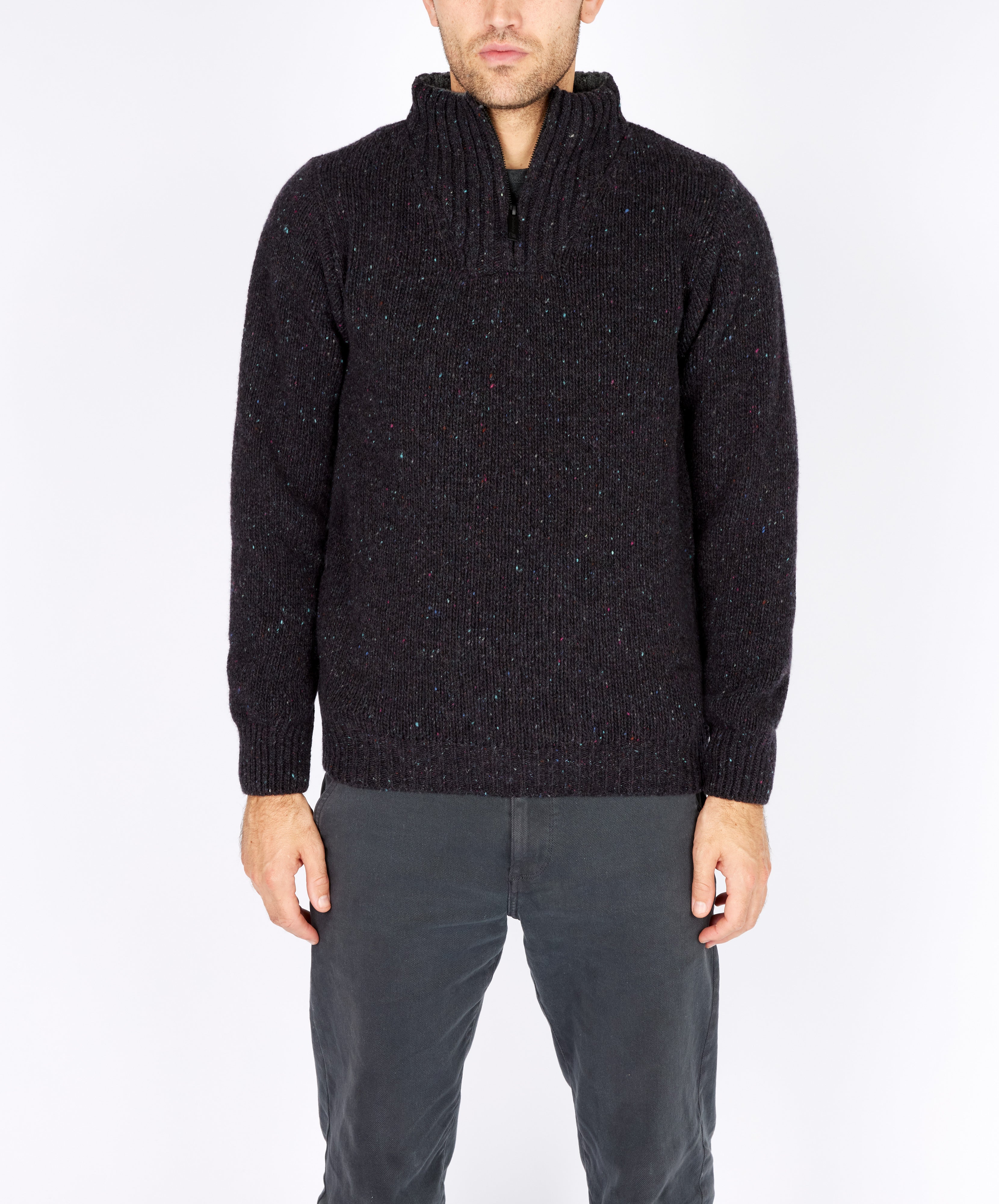 Glenstone Troyer Sweater Night Marl – IrelandsEye Knitwear