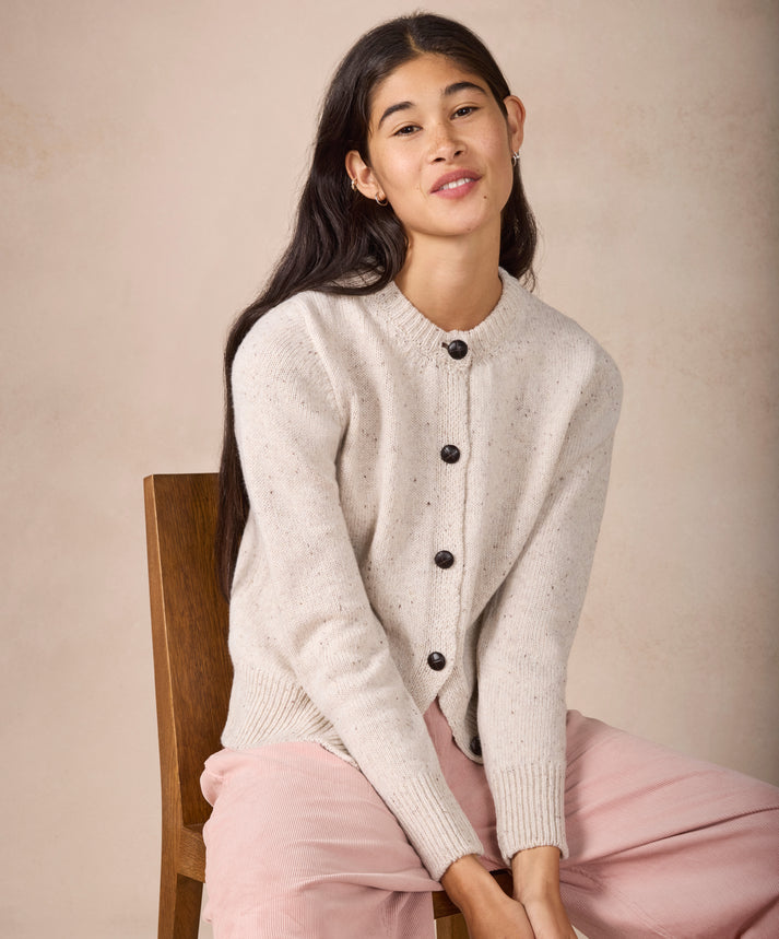 The 'Cassia' Cardigan Chalkstone – IrelandsEye Knitwear
